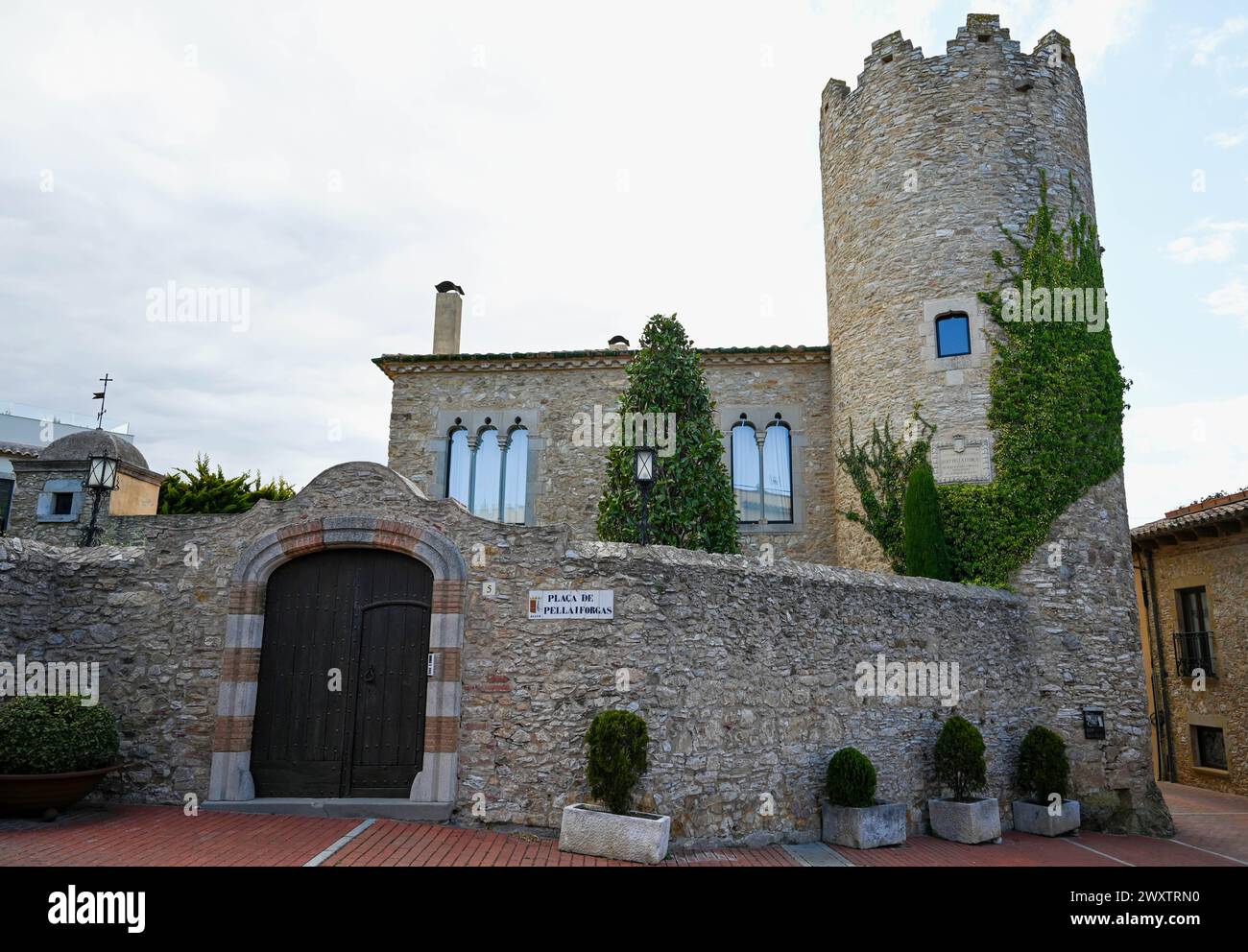 The historic Begur Castle tower. Girona, Spain Stock Photo - Alamy