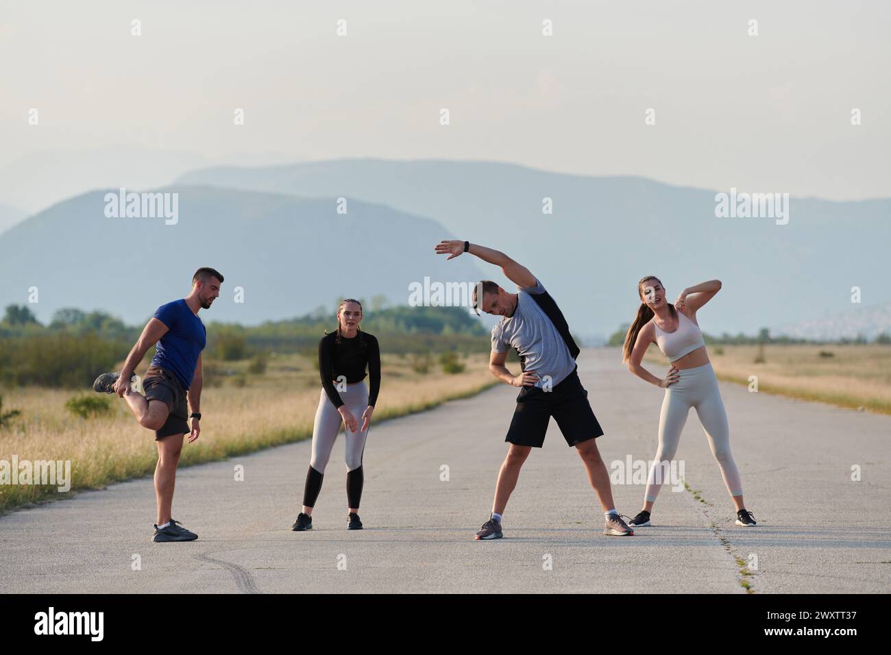Group of athletes poses together hi-res stock photography and images ...