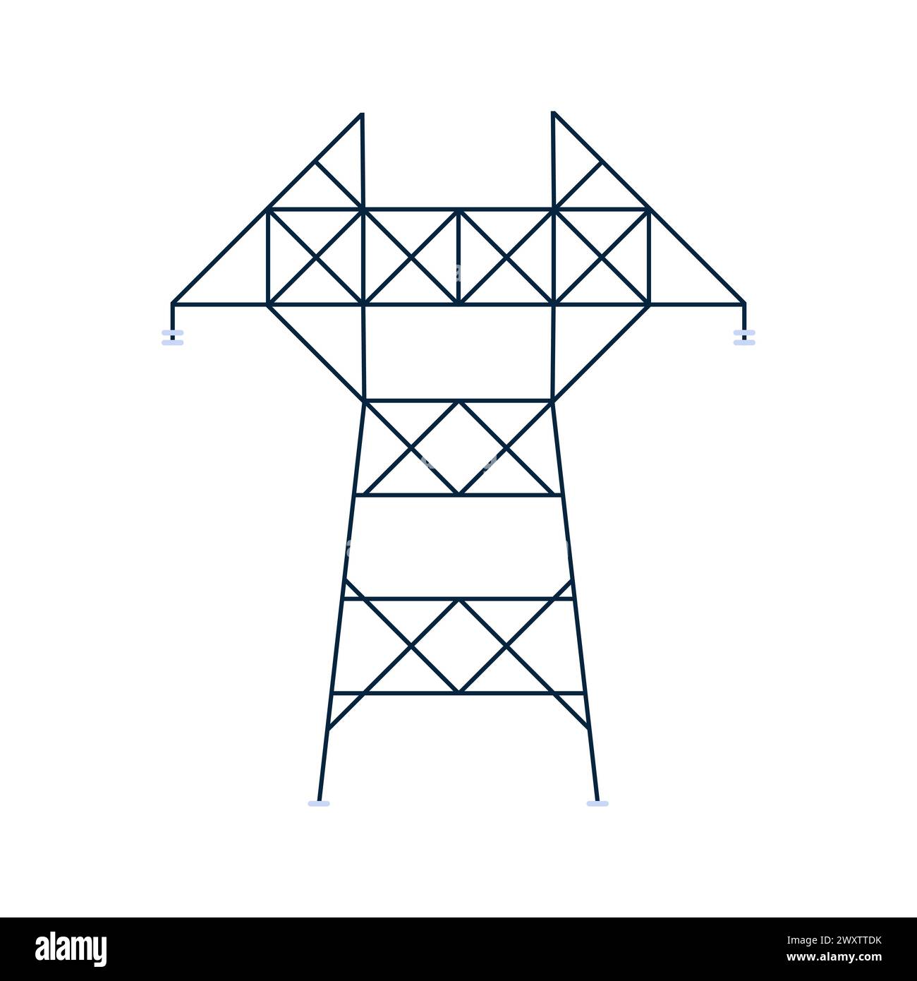 Electric power pylon. Electrician tools, electrician supplies flat ...
