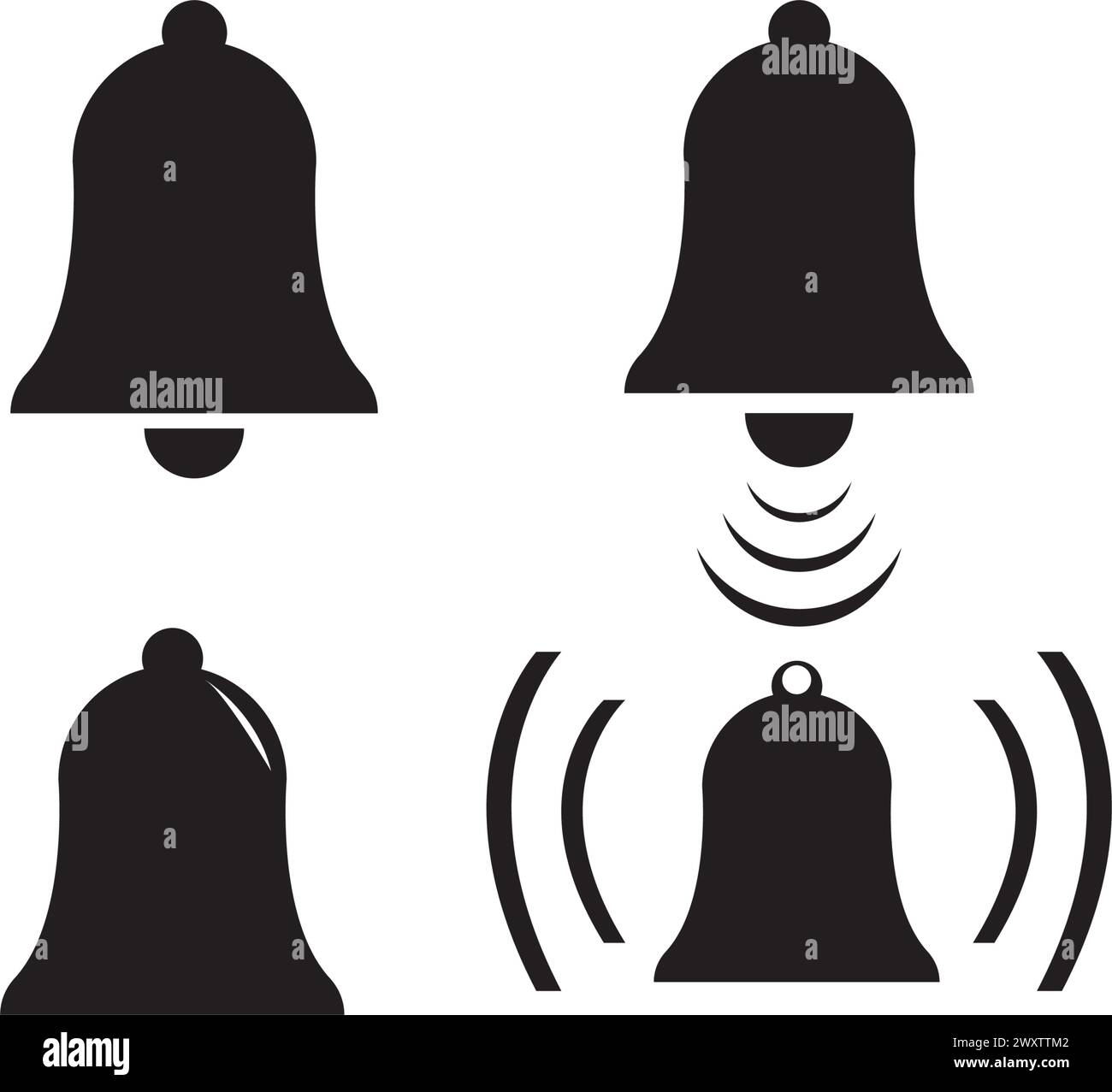 Vector Alarm bell logo icon template vector illustration design Stock ...