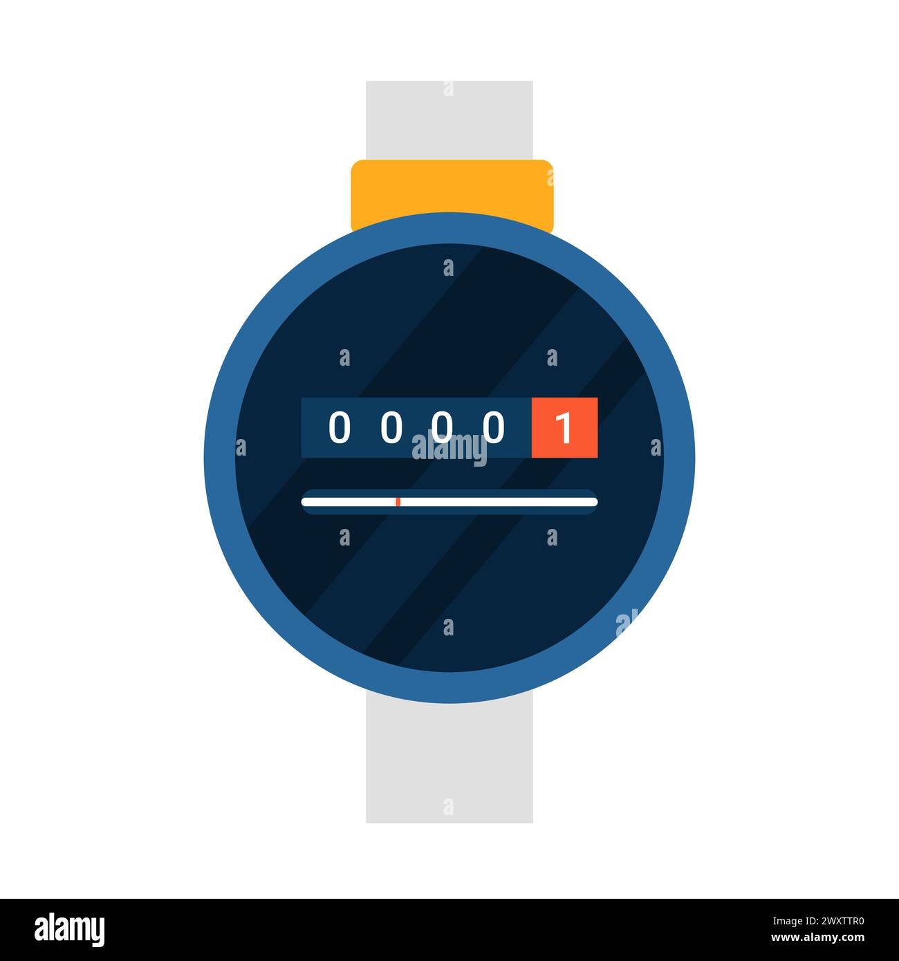 Round electricity meter device. Electrician tools, electrician supplies flat vector illustration ...