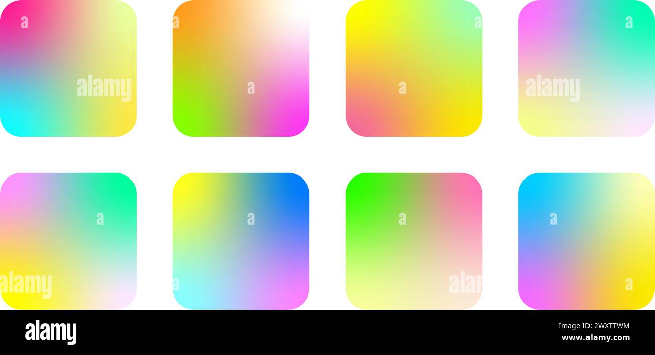 set of gradient color app icon backgrounds. Vector illustration Stock ...