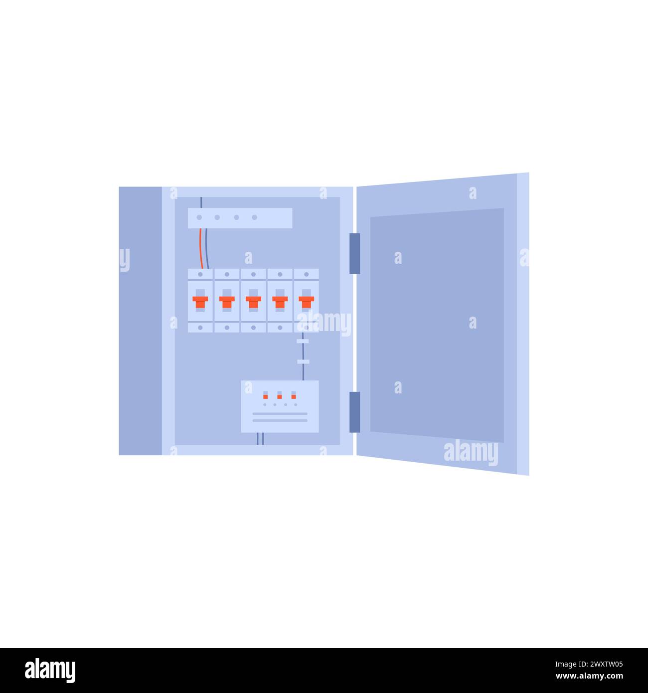Electrical power box. Electrician tools, electrician supplies flat ...