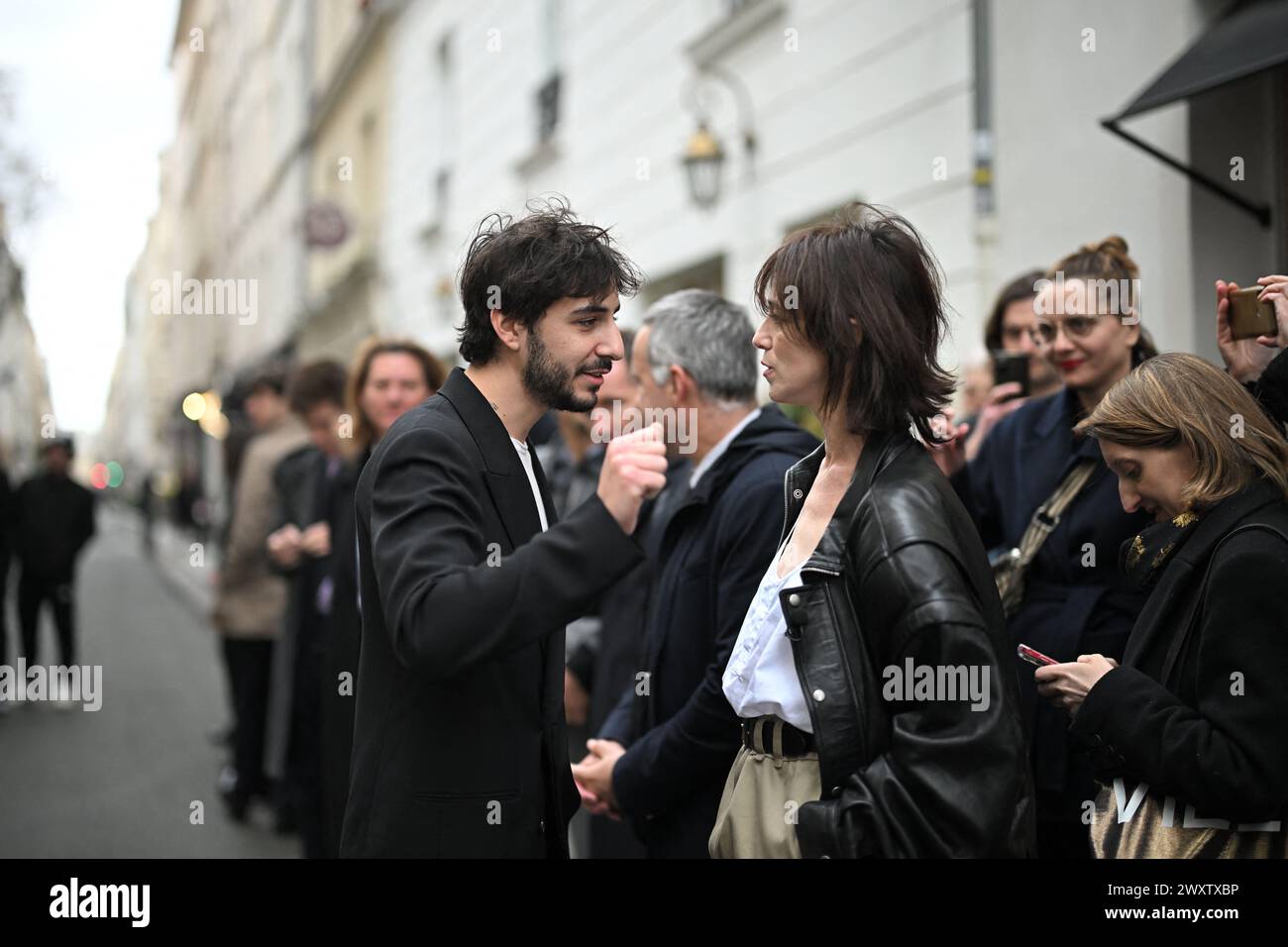 Charlotte Gainsbourg and her son Ben Attal during the unveiling ...