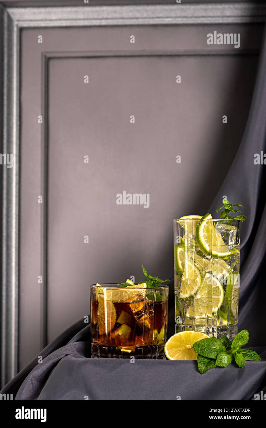 Blank photography of cocktail; mojito, rum, coke, beverage; drink ...