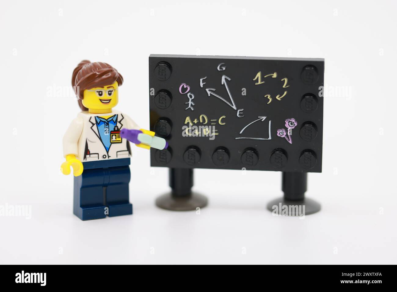 female professor teach the maths in the lecture Stock Photo - Alamy