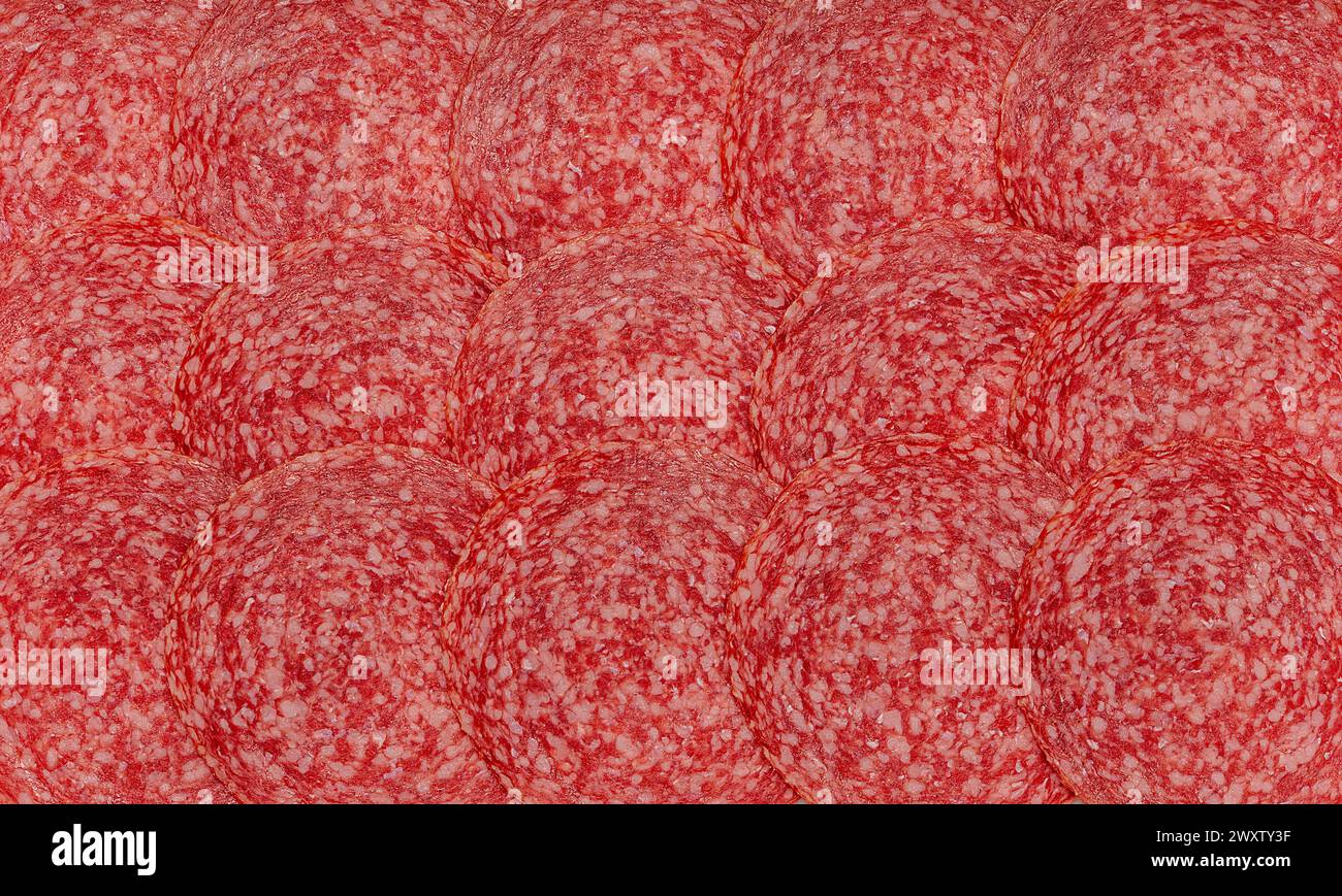 Macro blank photography of salami, pork, fat, meat, sausage, food; many ...
