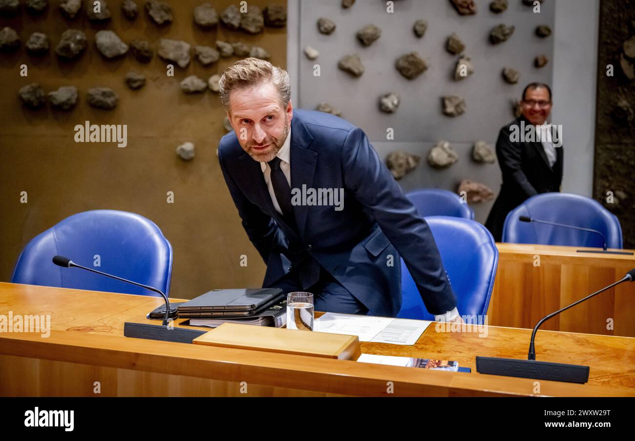 THE HAGUE - Outgoing Minister Hugo de Jonge (Home Affairs) during the ...