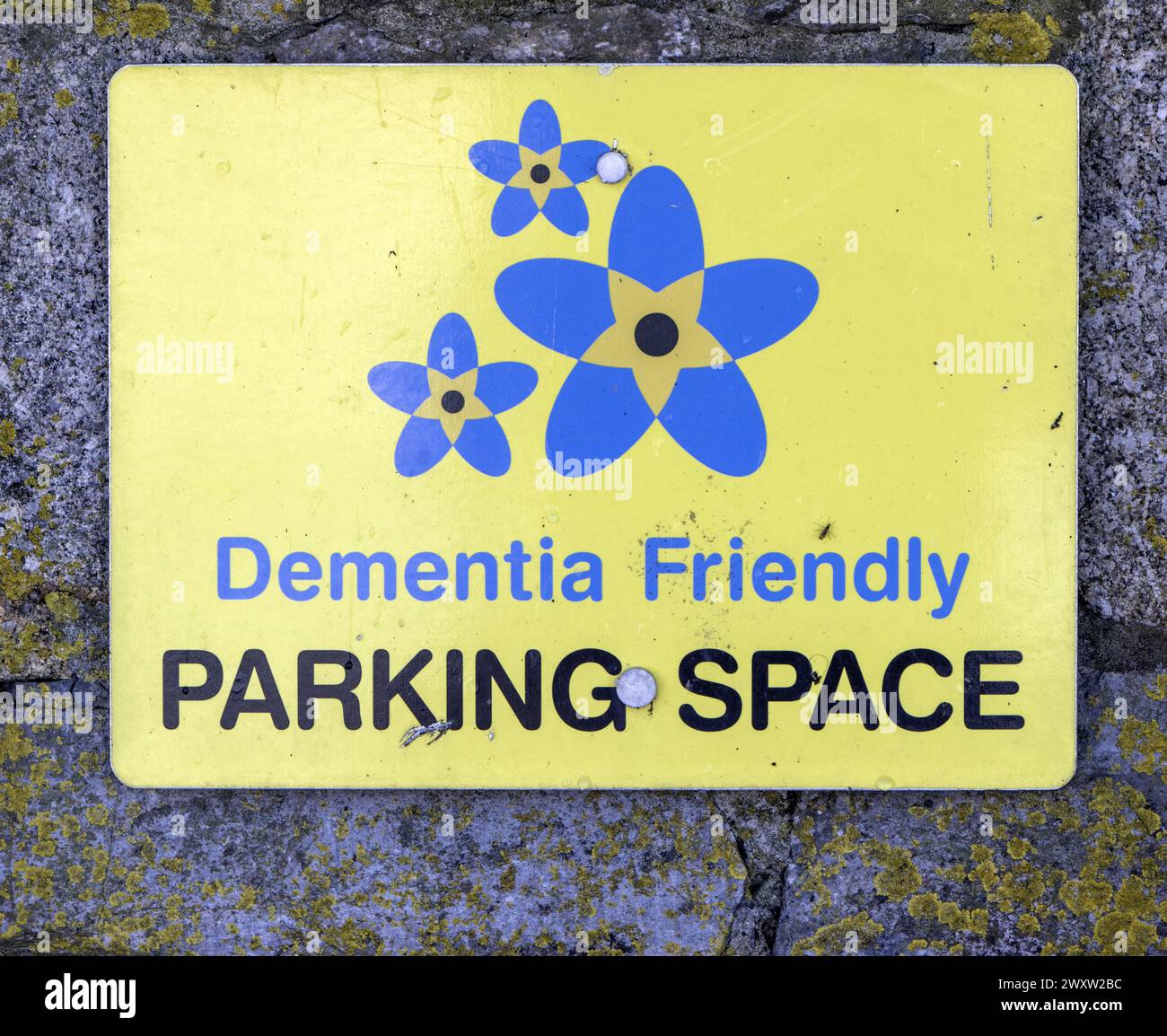 Sign for Dementia Friendly Parking Space in public car park in Plymouth ...