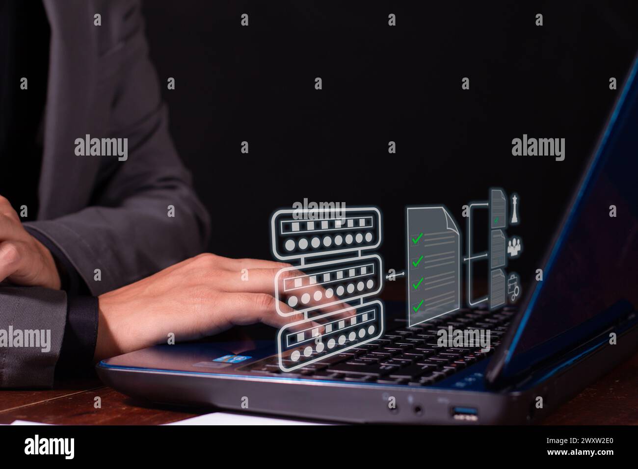 executive hosts important documents on a server on the network securely ...