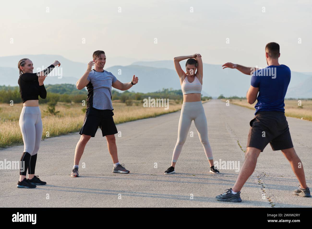 Group of athletes poses together hi-res stock photography and images ...