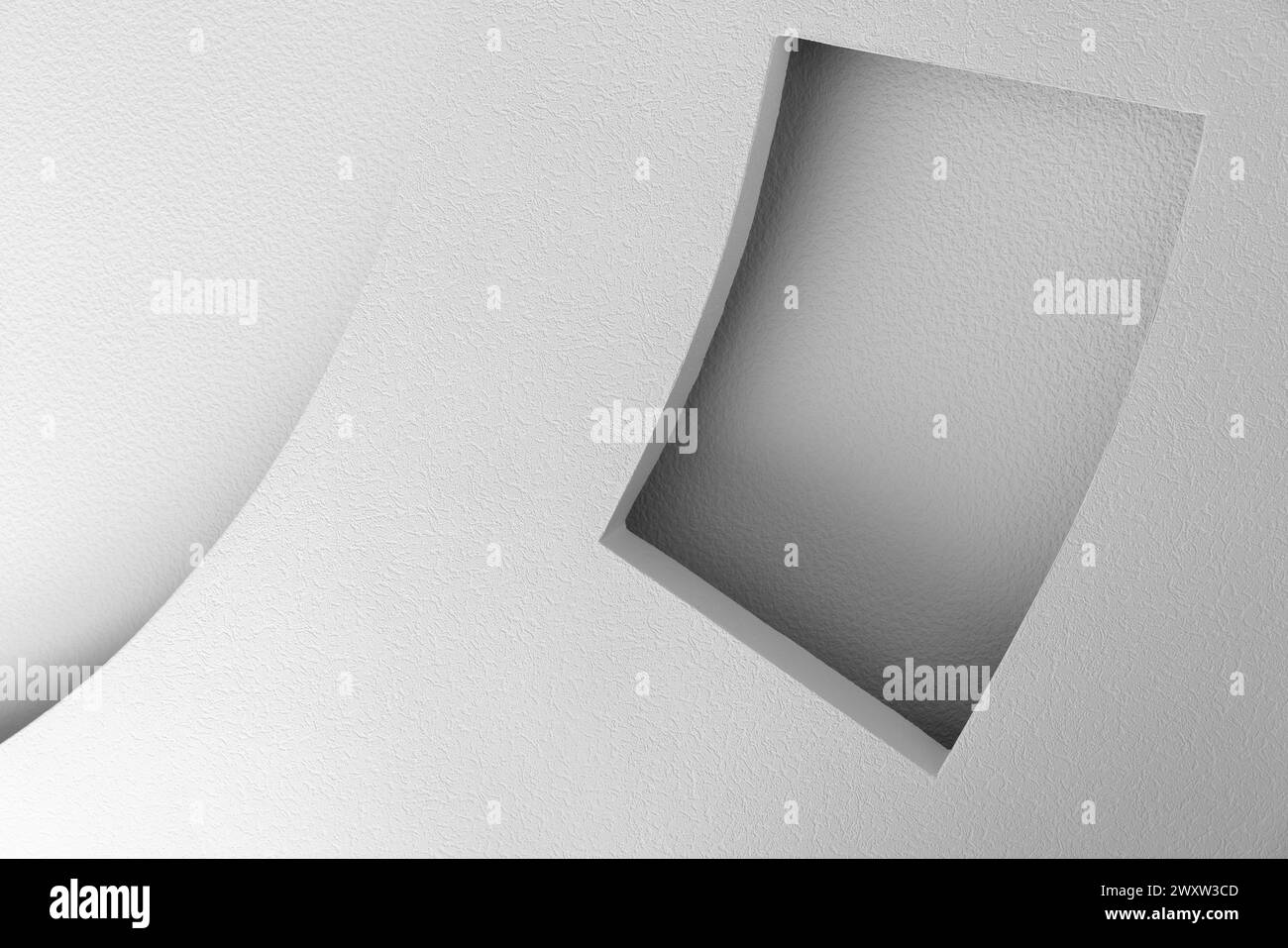 Abstract minimal architecture, white interior background, ceiling ...