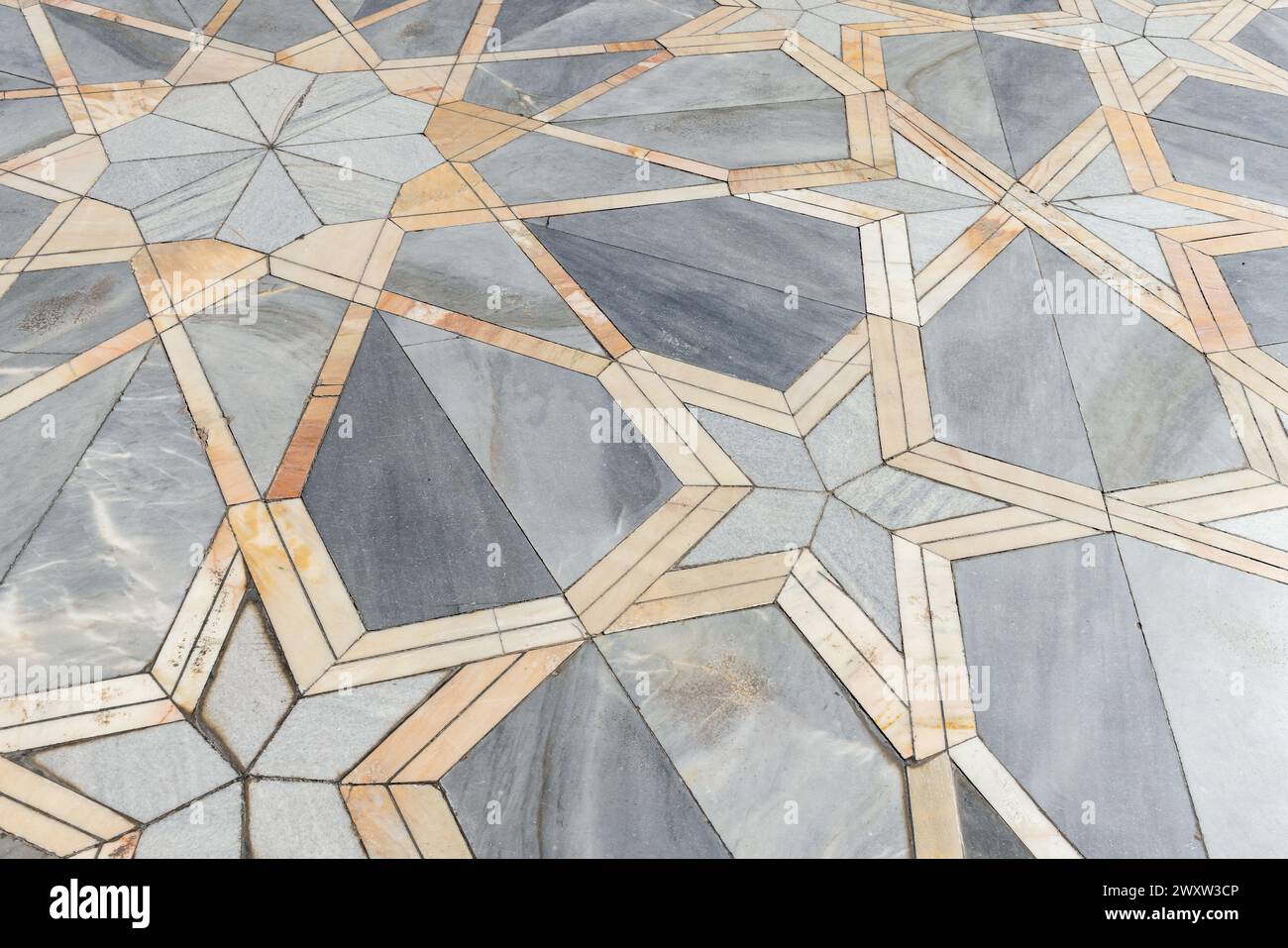 Floor tiling with Arabic geometric pattern. Stone mosaic background ...