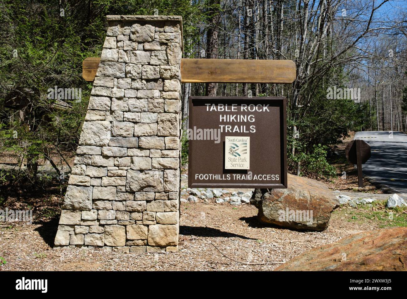 Table Rock State Park Hiking Trails, Foothills Trail Access Sign Stock ...