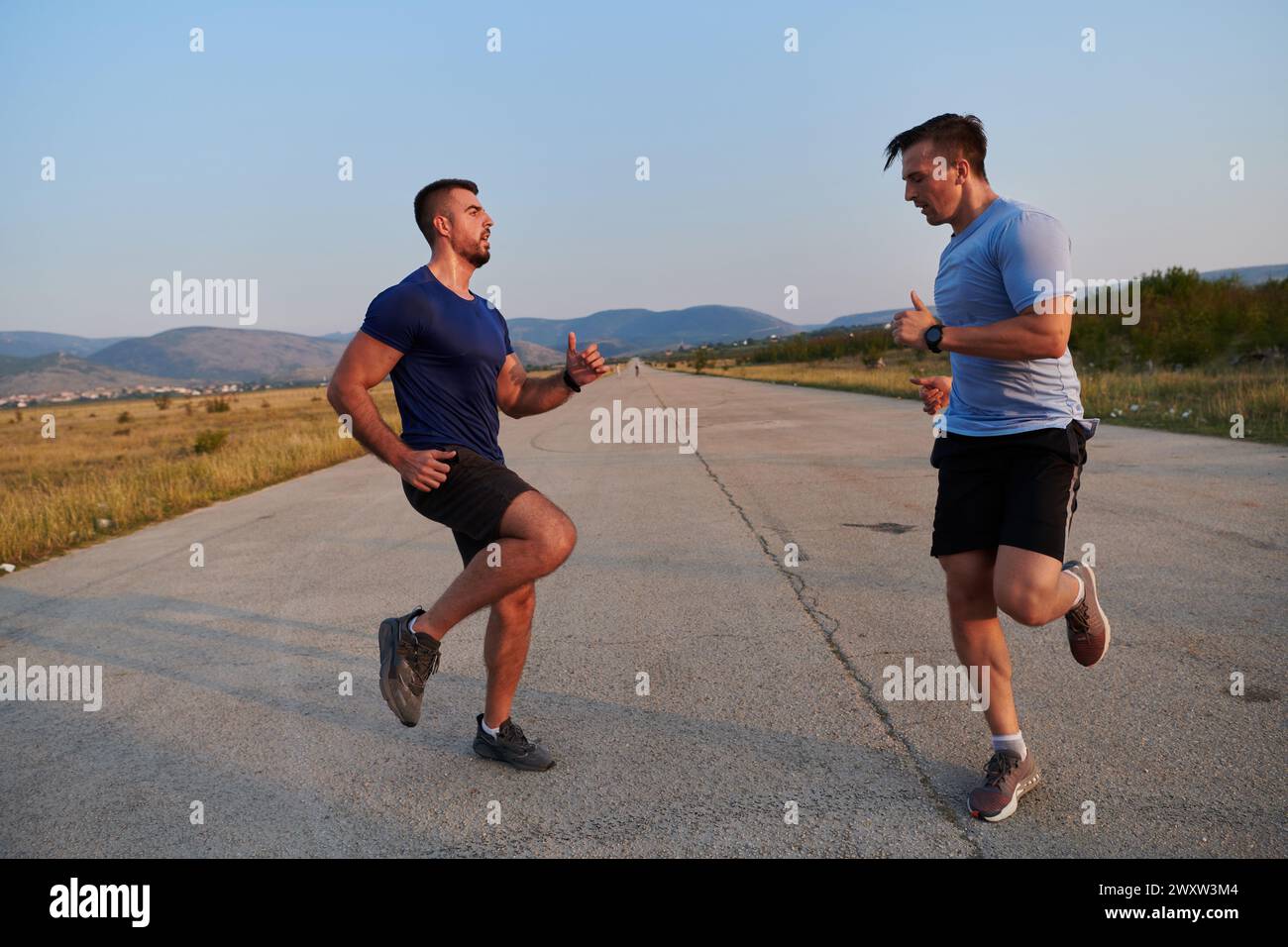 Marathon Partners: Two Athletic Friends Training Together for Upcoming ...