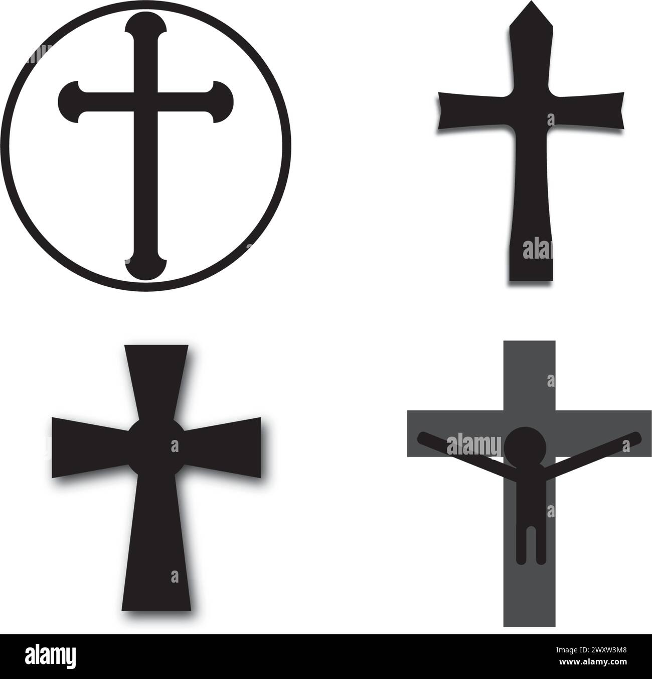 symbol of Christian cross,vector icon logo illustration design Stock ...