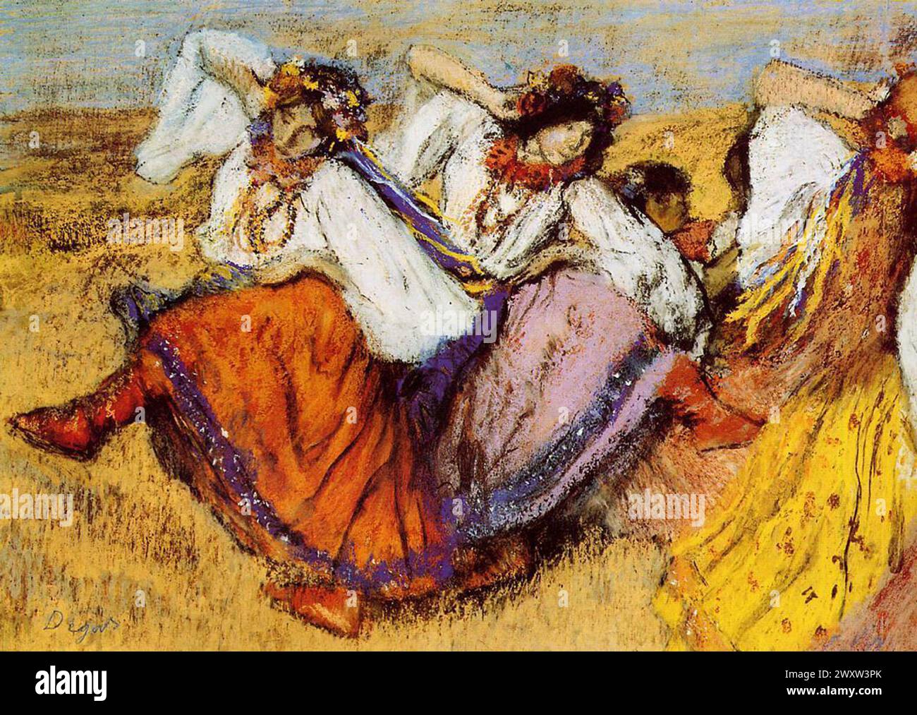 Three Russian dancers - Three Ukrainian pastel on paper Edgar Degas 1899 Stock Photo - Alamy
