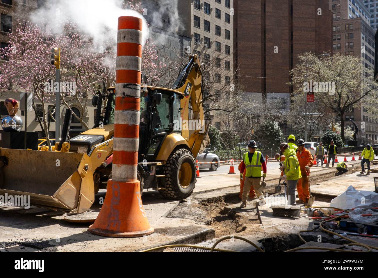 Tradesmen on a Road Crew Working on City Street, NYC, 2024 Stock Photo ...