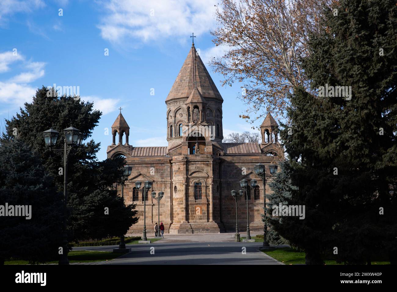 The ancient Echmiadzin Cathedral in Armenia, a historic landmark Stock ...