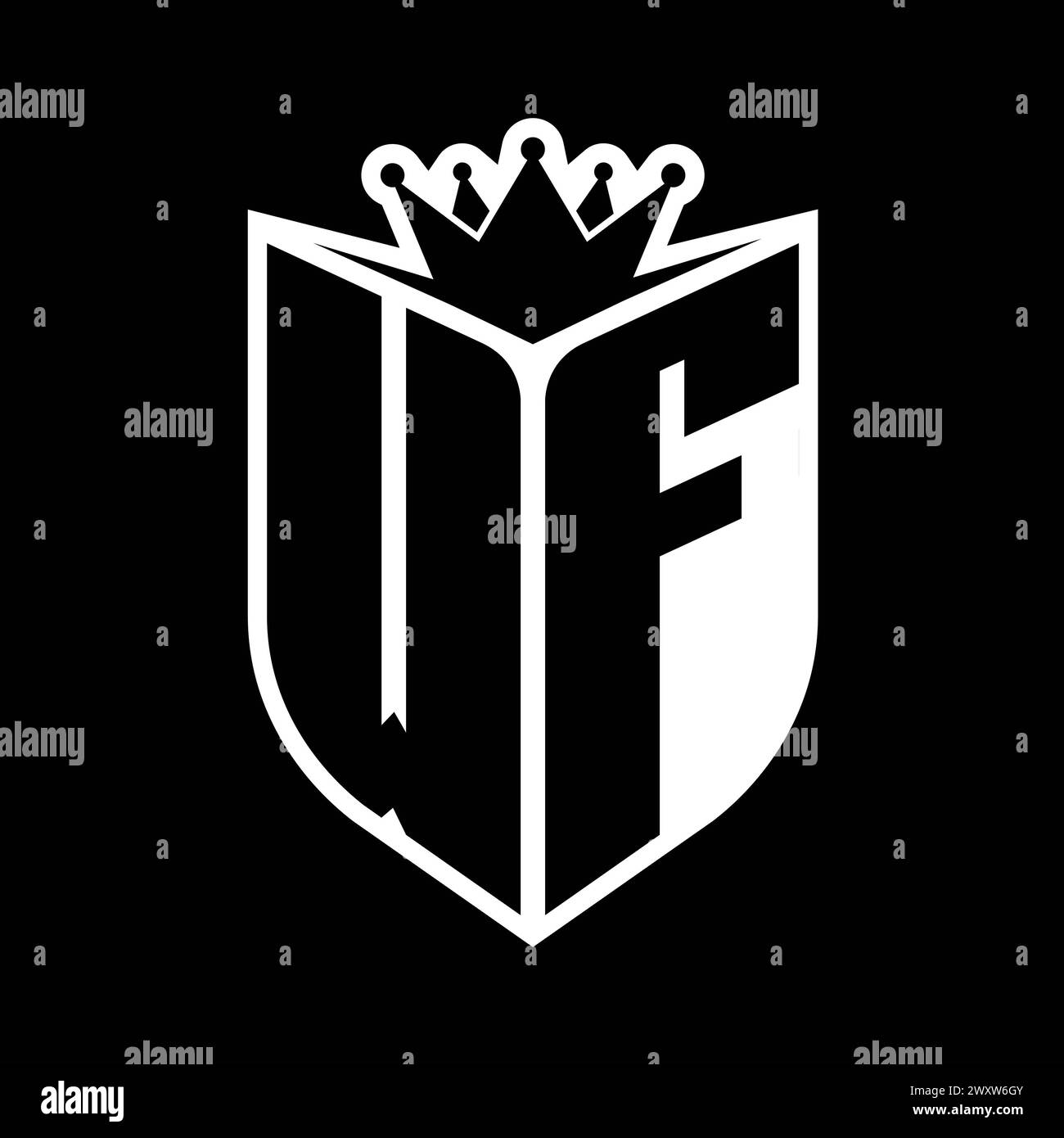 Letter wf logo Black and White Stock Photos & Images - Alamy