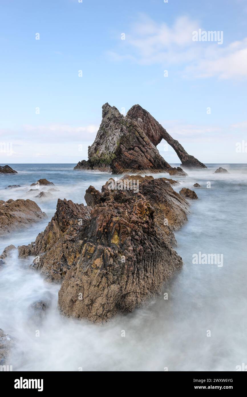 Bow Fiddle Rock near Portknockie, Moray, Scotland, UK Stock Photo - Alamy