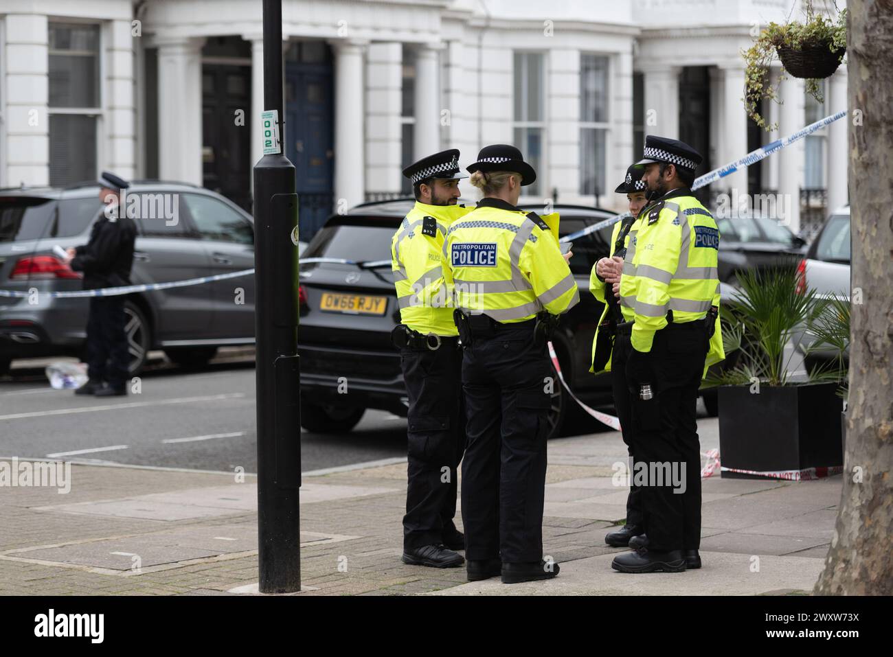 Comeragh Road, West Kensington, London, UK. 2nd Apr, 2024. Police and ...