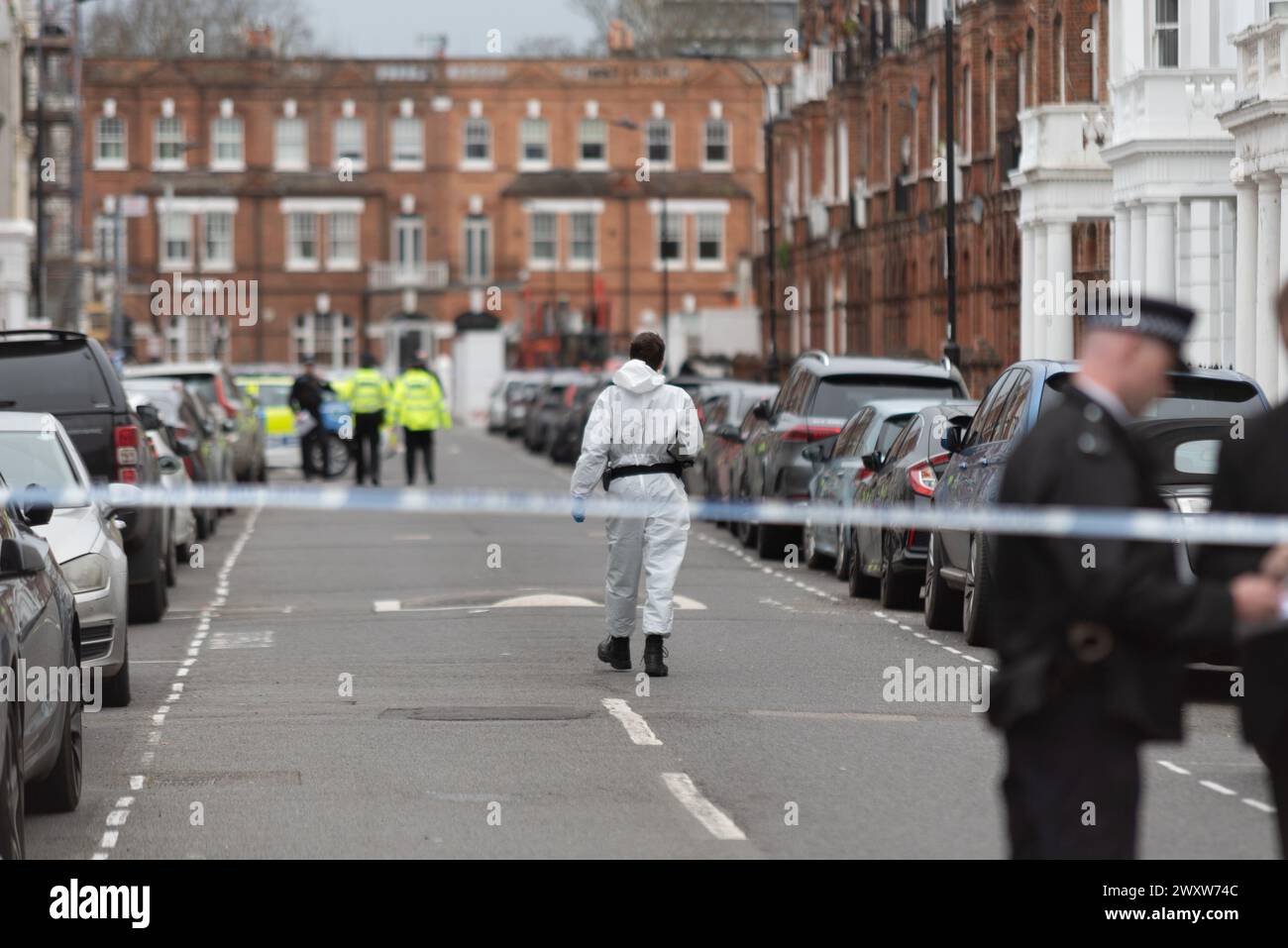 Comeragh Road, West Kensington, London, UK. 2nd Apr, 2024. Police and ...