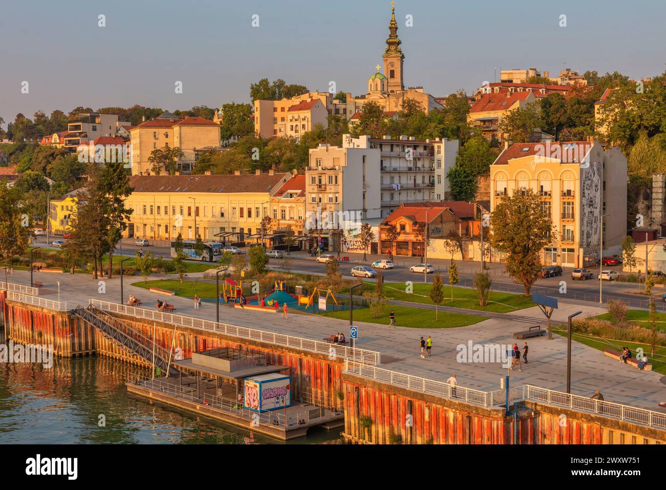 Cityscape of Belgrade, river Sava, Belgrade, Serbia Stock Photo - Alamy