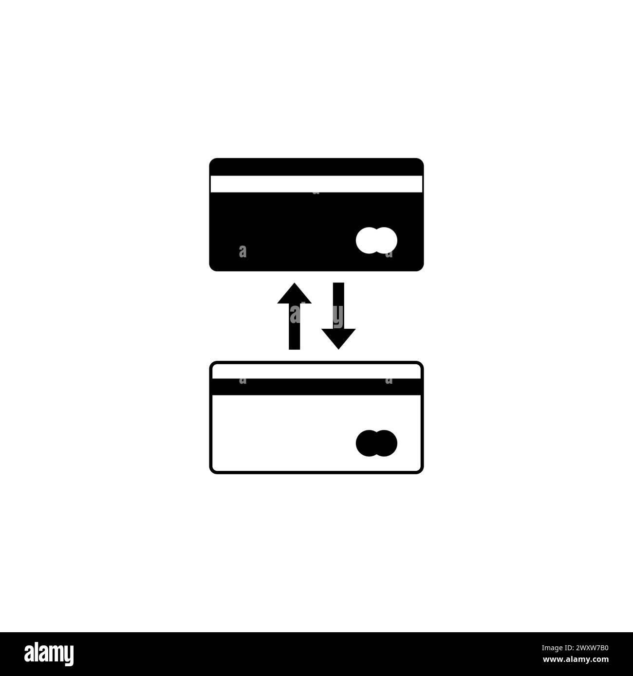 Money Transfer Between Plastic Cards flat vector icon. Simple solid ...