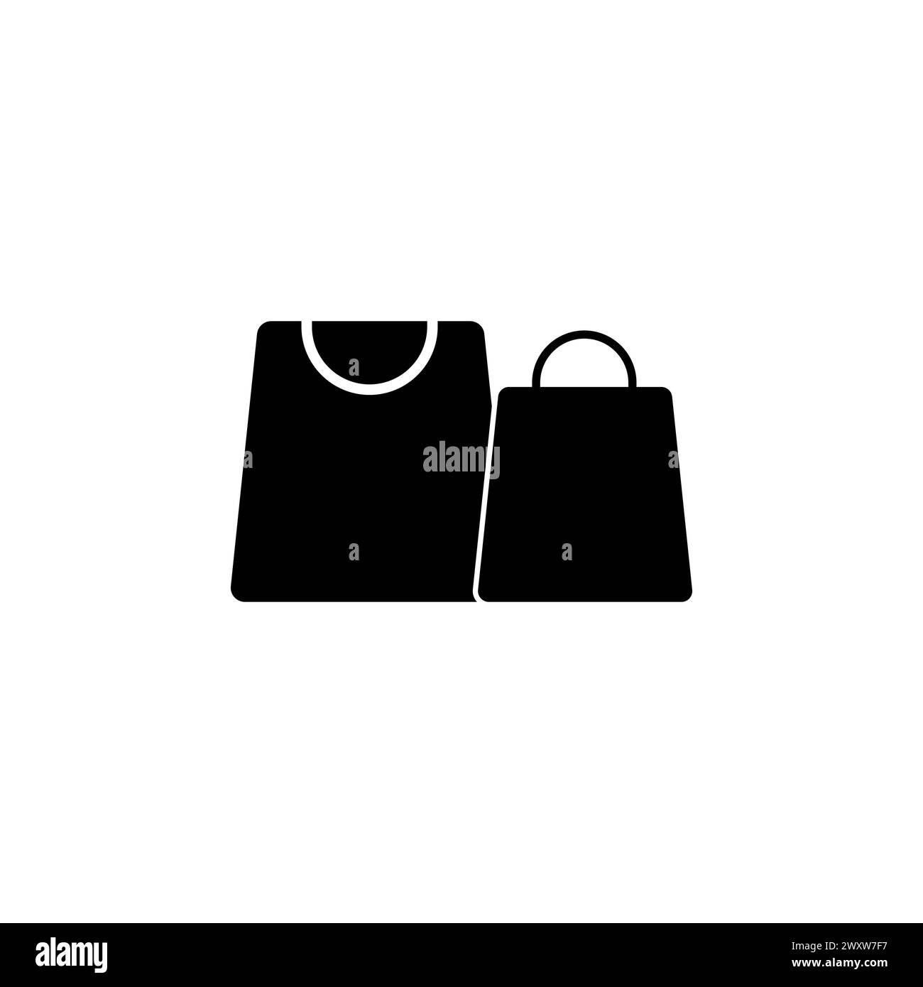 Paper Shopping Bags flat vector icon. Simple solid symbol isolated on ...