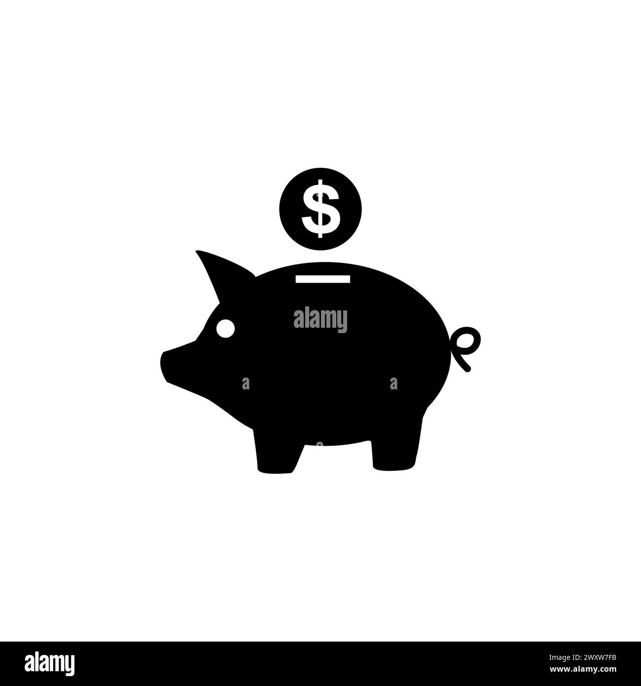 Pig Money Box flat vector icon. Simple solid symbol isolated on white ...
