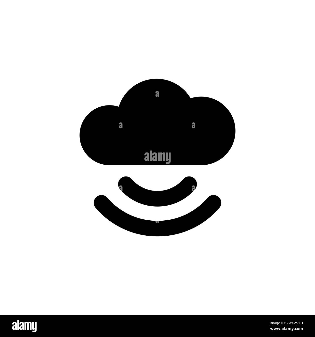 Free Wi Fi Cloud Flat Vector Icon Simple Solid Symbol Isolated On White Background Stock Vector