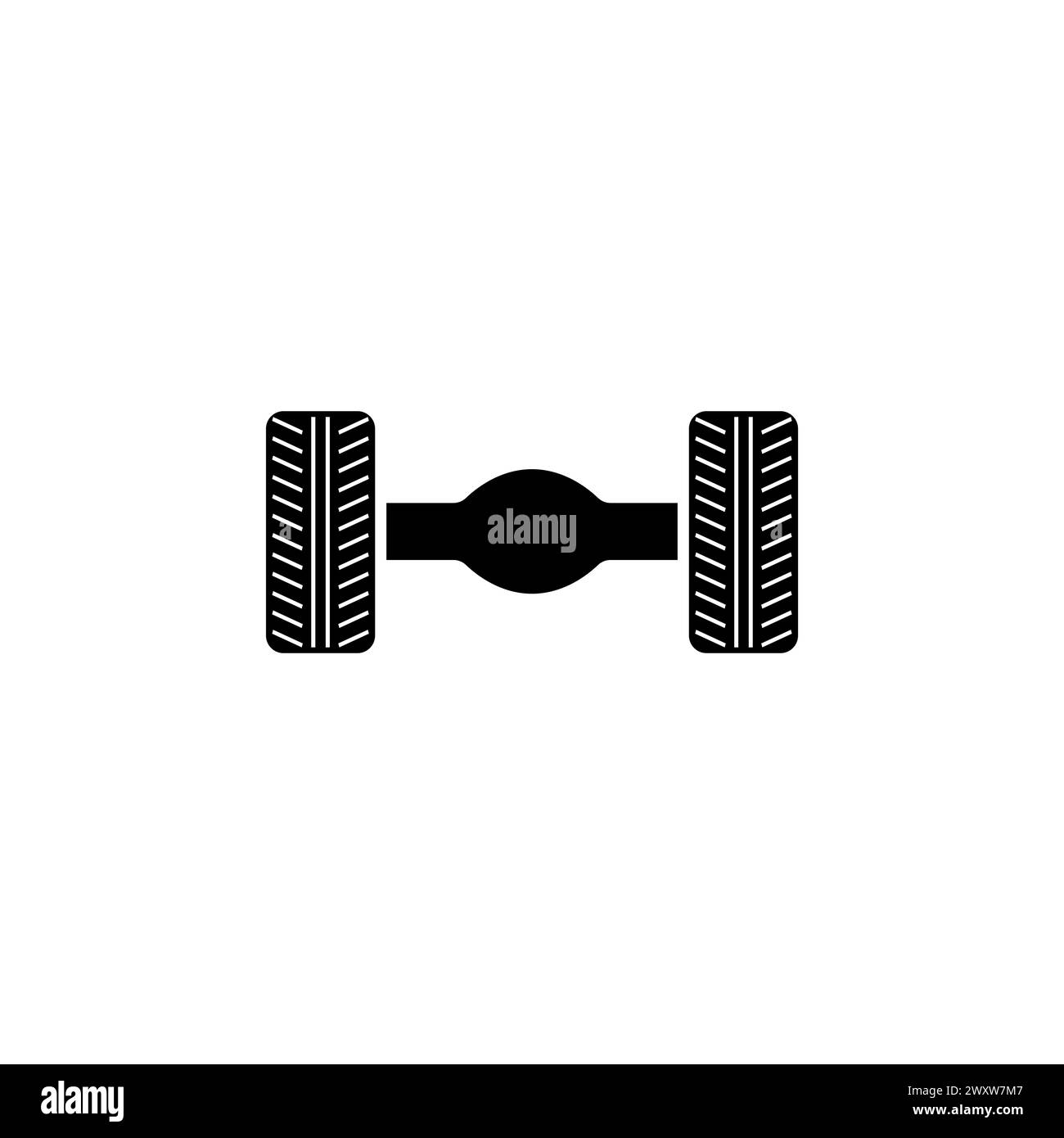 Car Rear Axle Suspension flat vector icon. Simple solid symbol isolated on white background ...