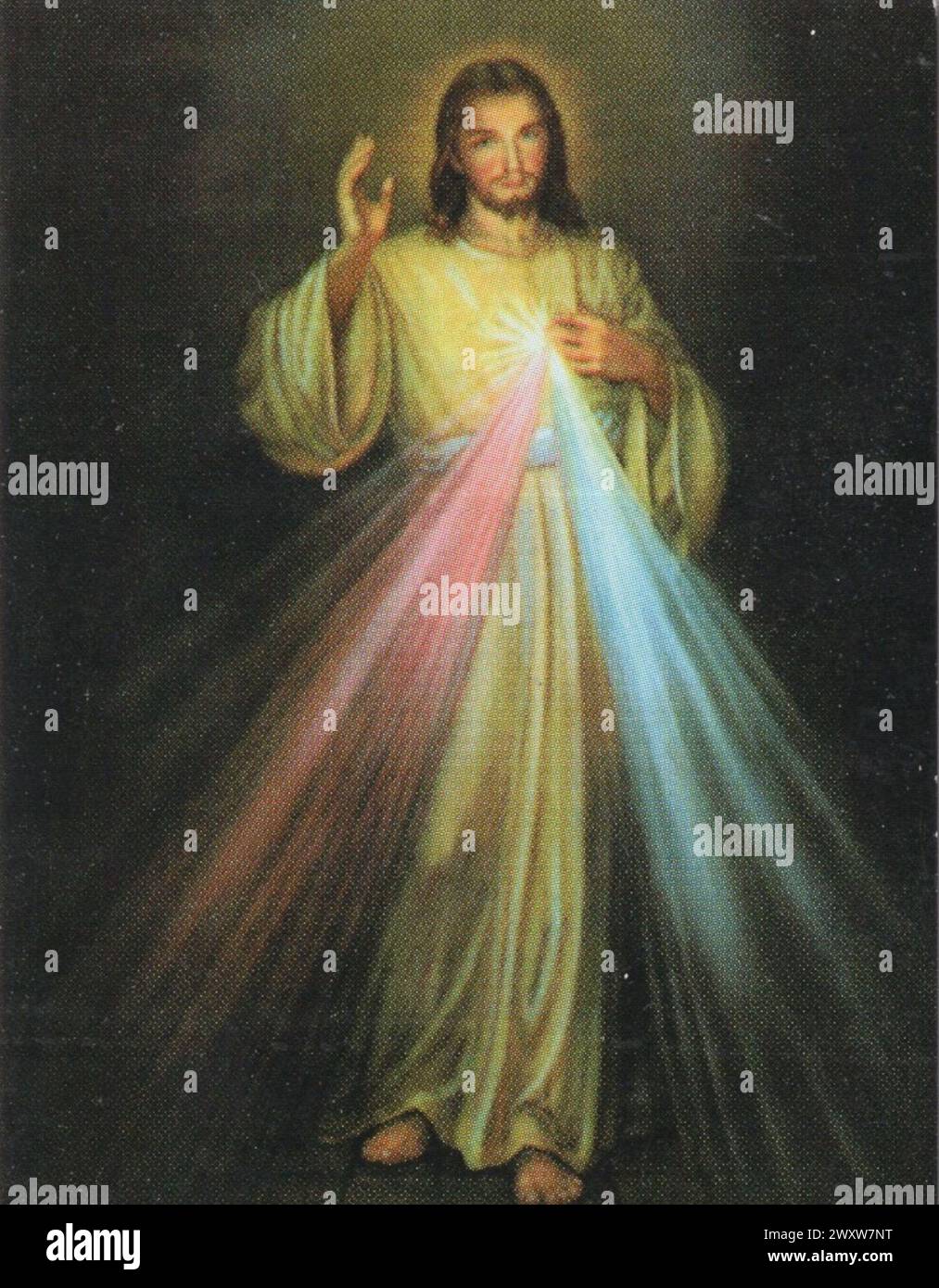 vintage holy card Jesus blessing / Jesus shining / Jesus Healing and ...