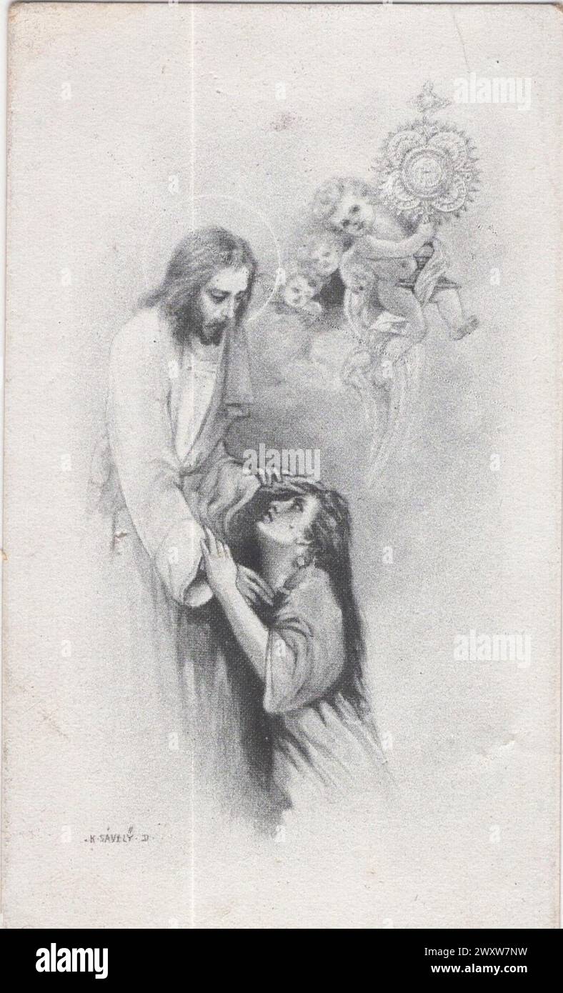 vintage holy card Jesus blessing / Jesus shining / Jesus Healing and ...