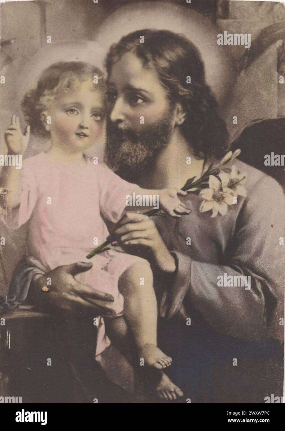 vintage holy card Jesus blessing / Jesus shining / Jesus Healing and ...