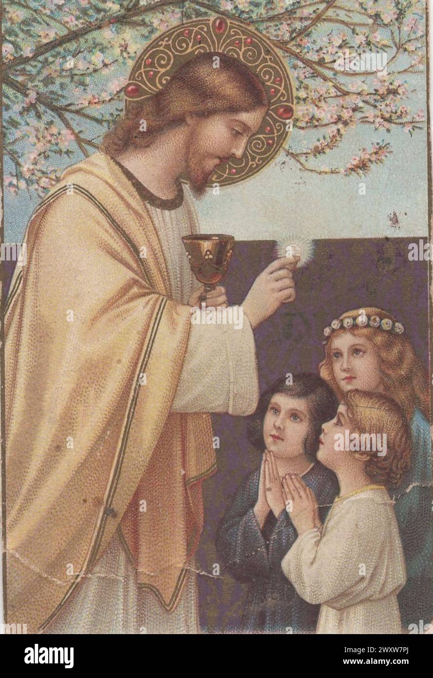 vintage holy card Jesus blessing / Jesus shining / Jesus Healing and Helping Others Additional ...