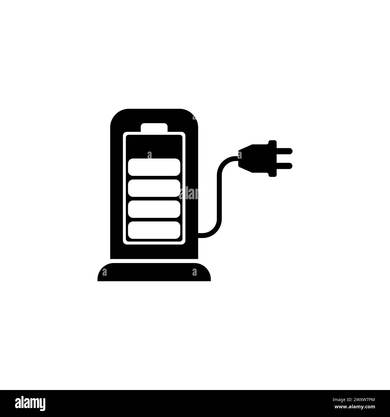 Charging Station for Electric Car flat vector icon. Simple solid symbol isolated on white ...