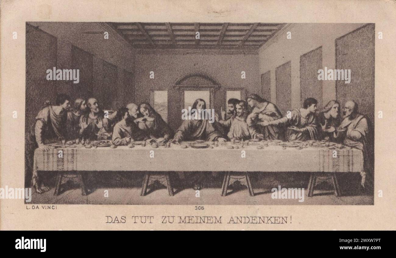 vintage holy card Last Supper Meal Prayer Additional-Rights-Clearences ...