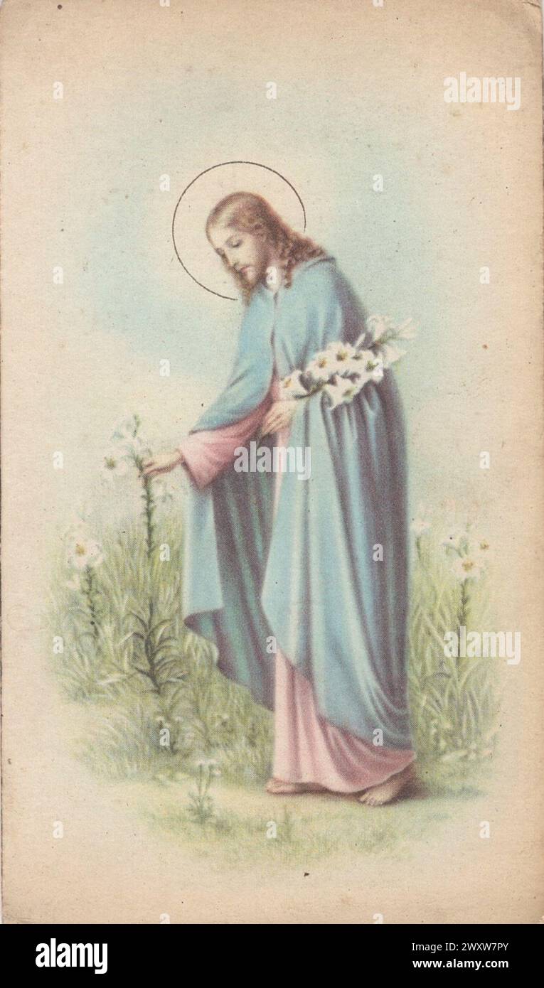 vintage holy card Jesus blessing / Jesus shining / Jesus Healing and ...