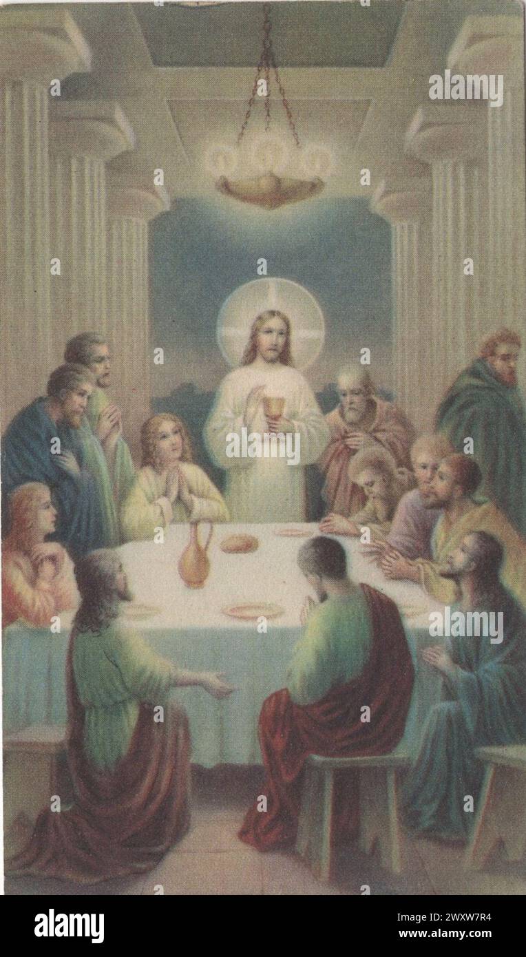 vintage holy card Last Supper Meal Prayer Additional-Rights-Clearences ...