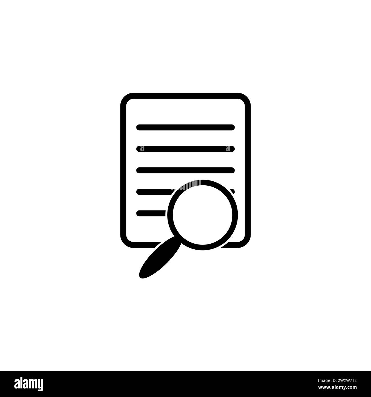 Document with Magnifying Glass flat vector icon. Simple solid symbol ...