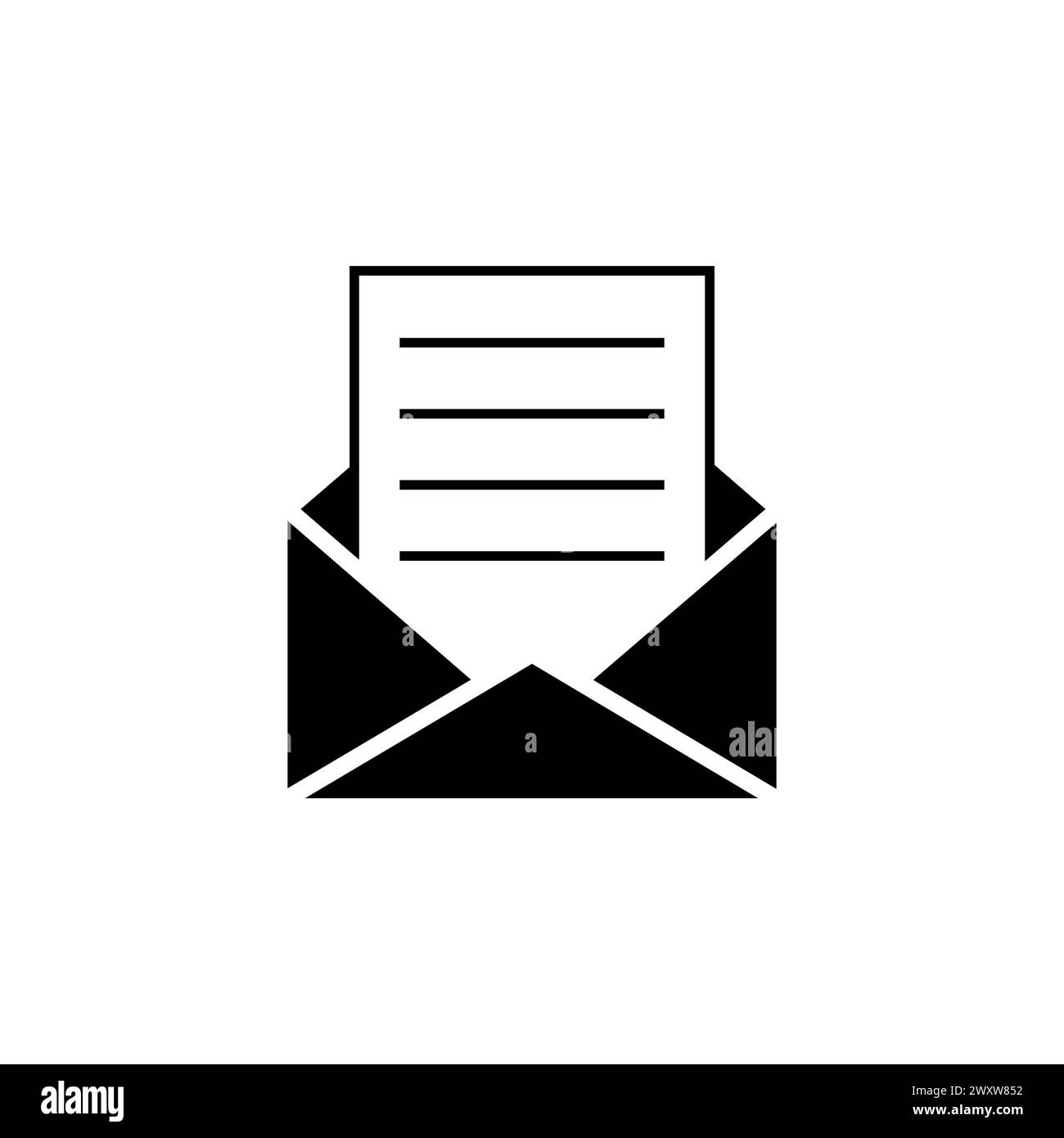 Open Mail flat vector icon. Simple solid symbol isolated on white ...