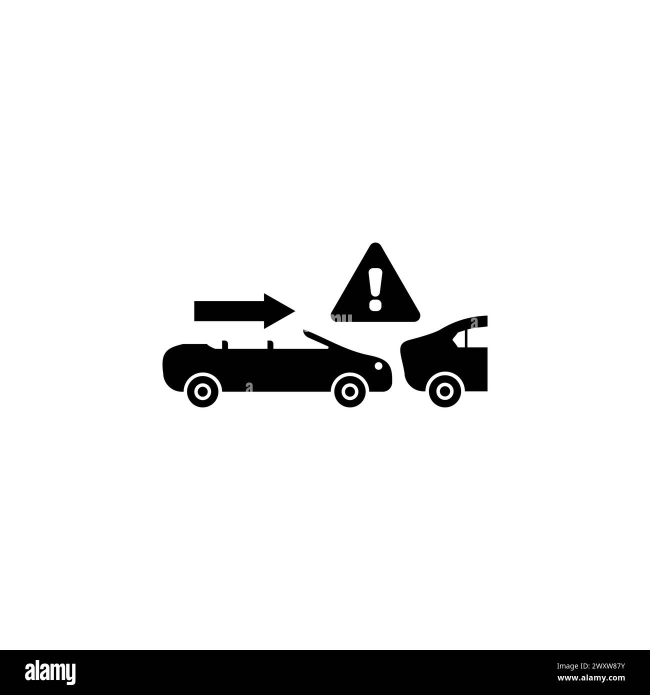 Keep Safe Distance flat vector icon. Simple solid symbol isolated on ...