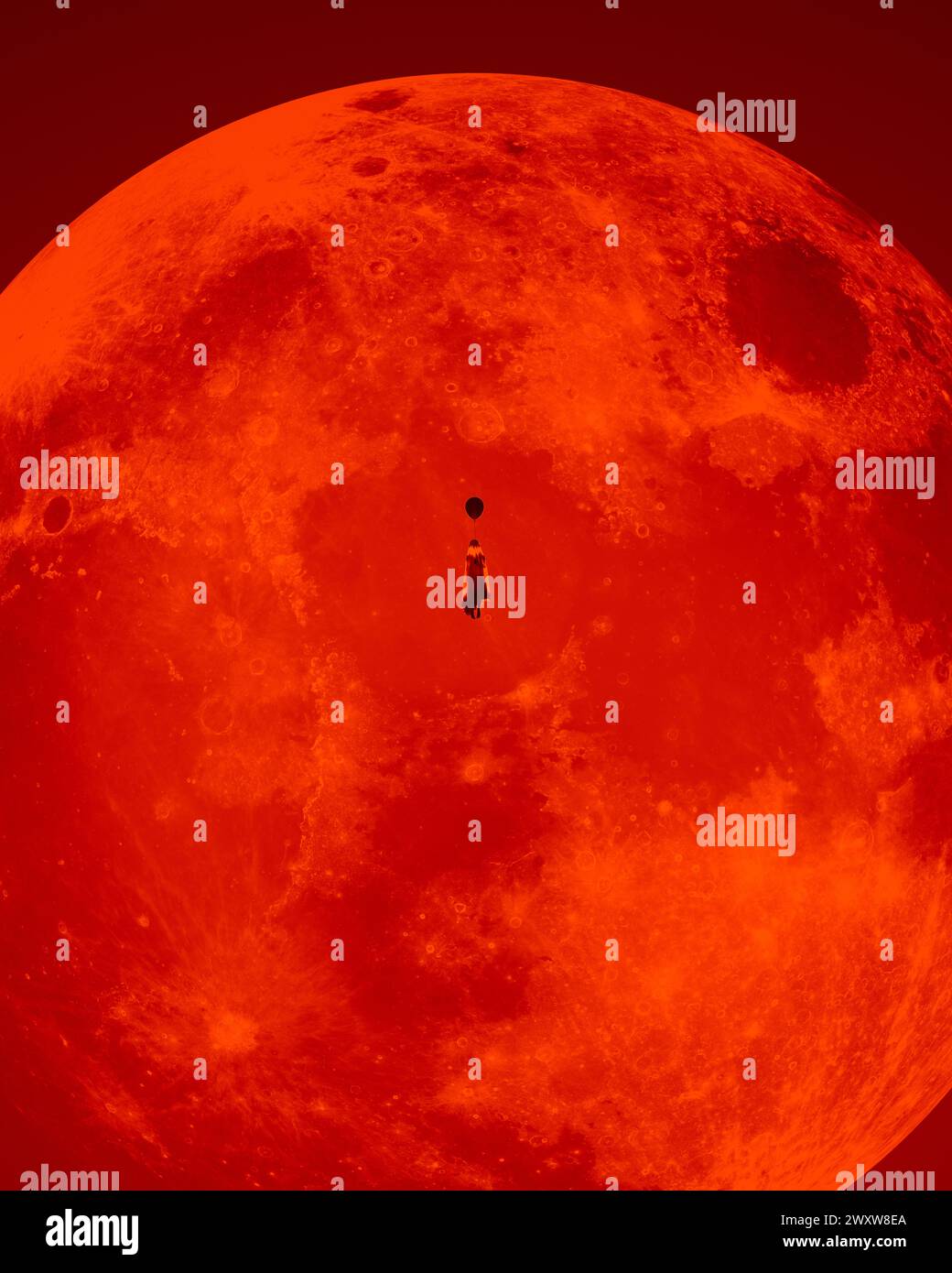 Blood moon floating ghost child with balloon paranormal occult ...