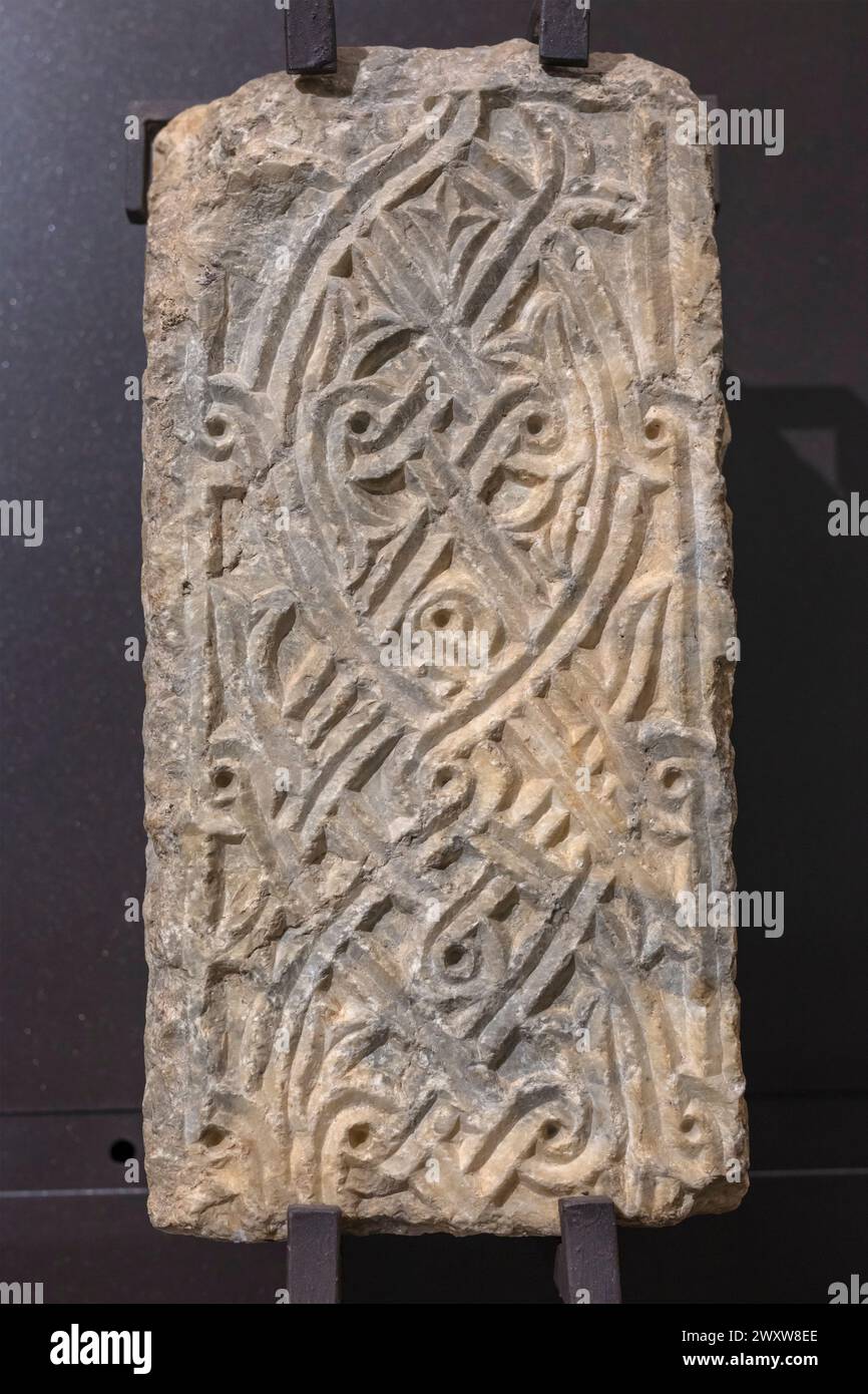 Part of archivolt sculpted with a baguette, 14th century, church of St ...