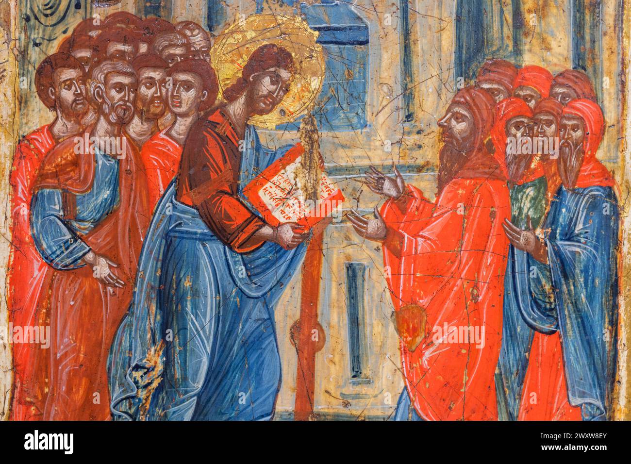 Icon of Jesus Christ teaching, National Museum, Belgrade, Serbia Stock ...