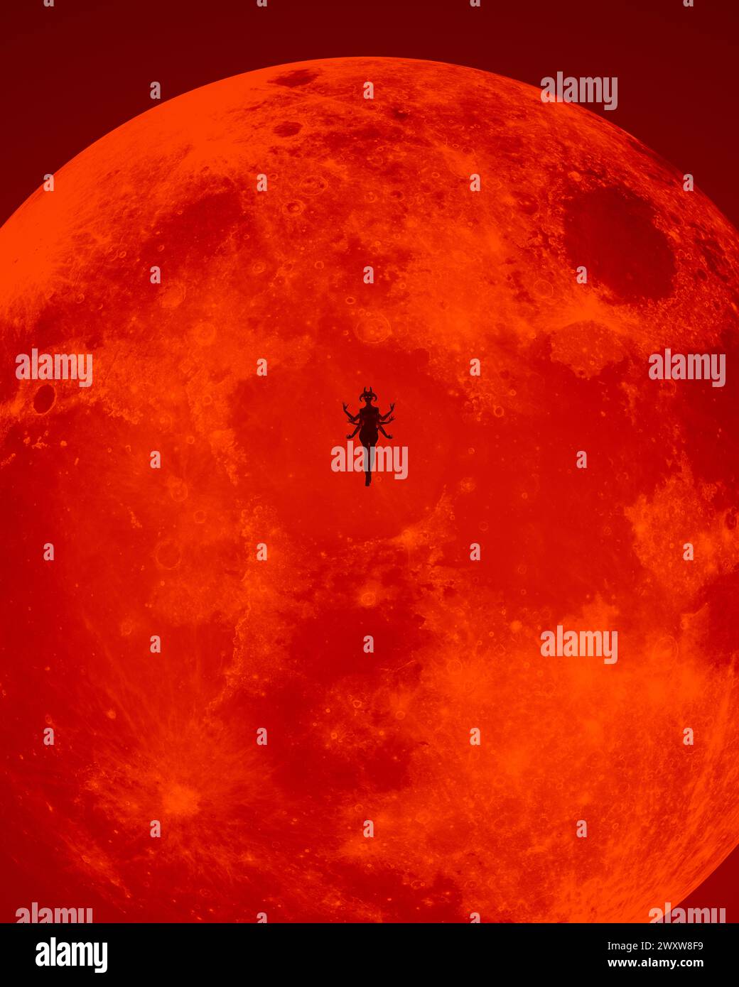 Blood moon floating vampire devil paranormal occult Halloween horror ...