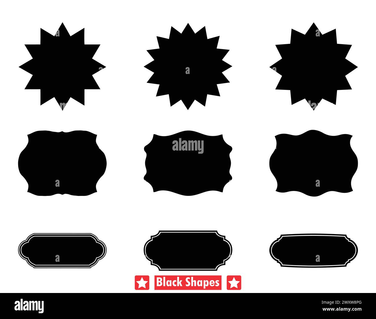 Versatile Shape Silhouette Collection Clean and Modern Vector Graphics ...