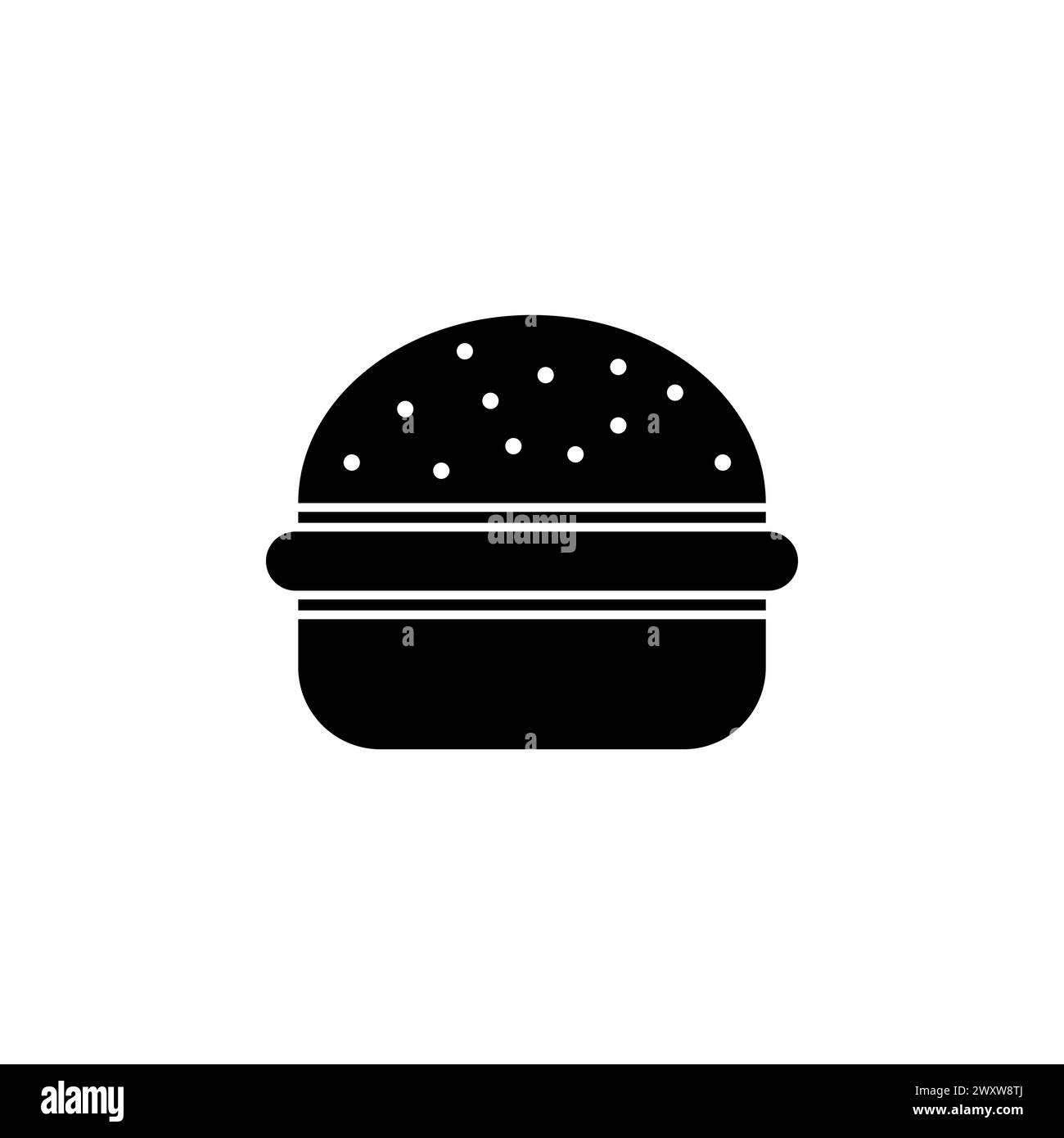 Burger flat vector icon. Simple solid symbol isolated on white background Stock Vector Image ...